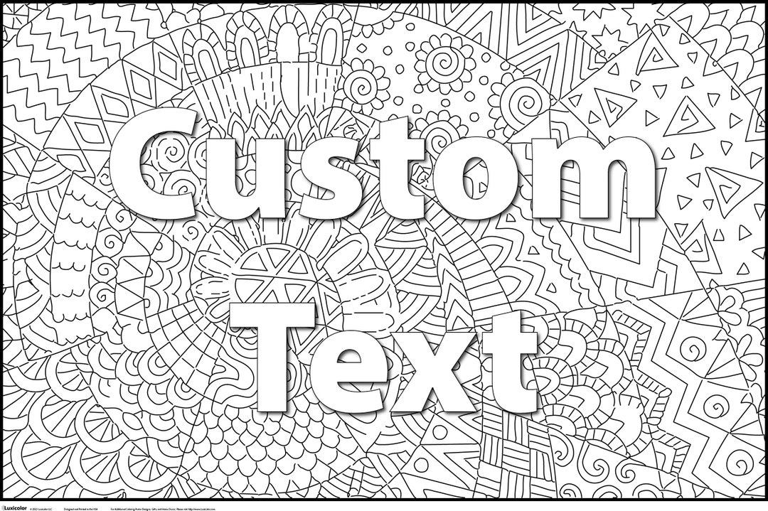 Abstract Lineart Coloring Poster, Custom Coloring, Large Coloring ...