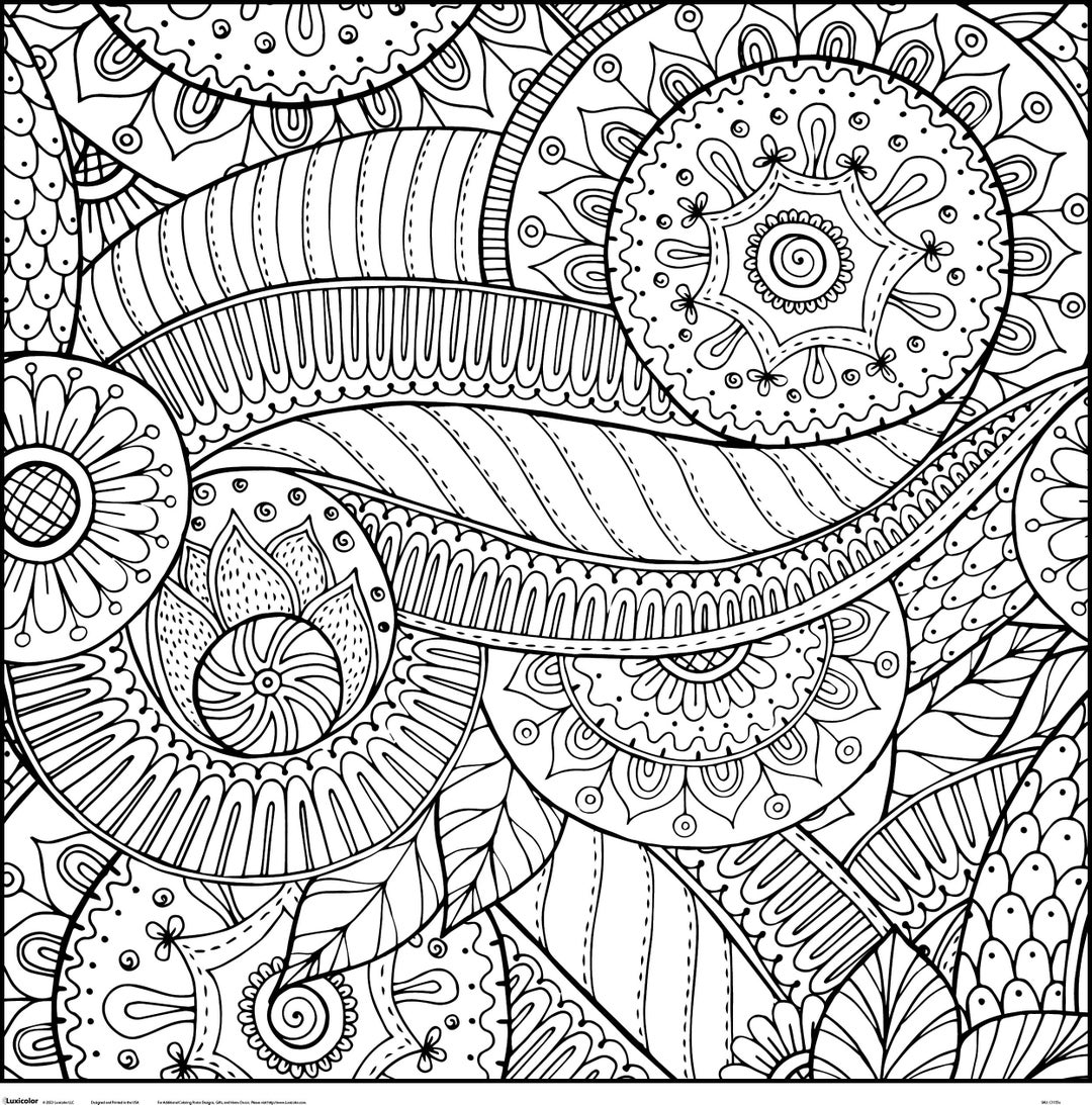 Personalized Giant Mandala Coloring Poster | Zendoodle Gift for All ...