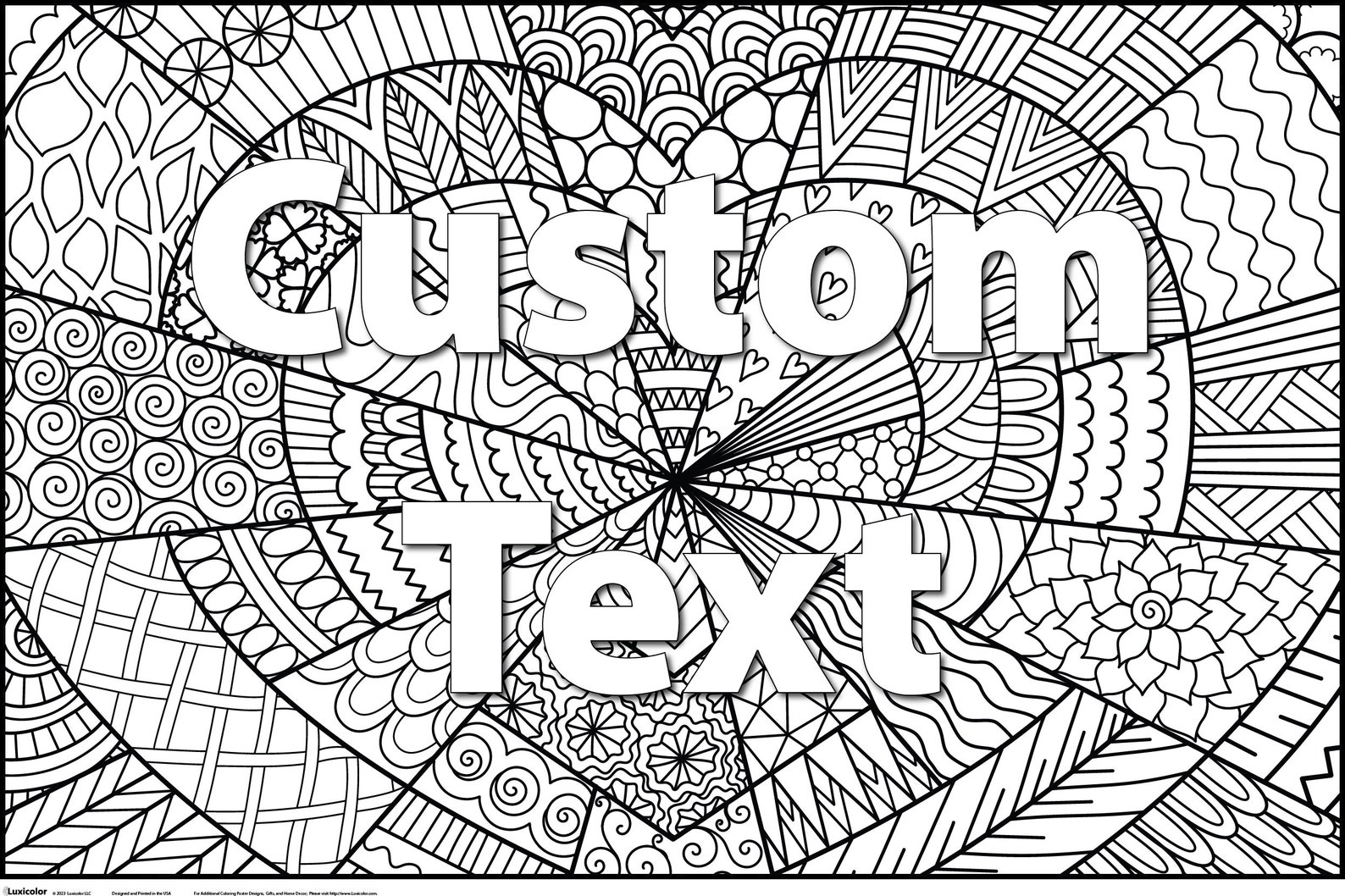 Giant Zendoodle Heart Coloring Poster | Custom Personalized Gift - Etsy