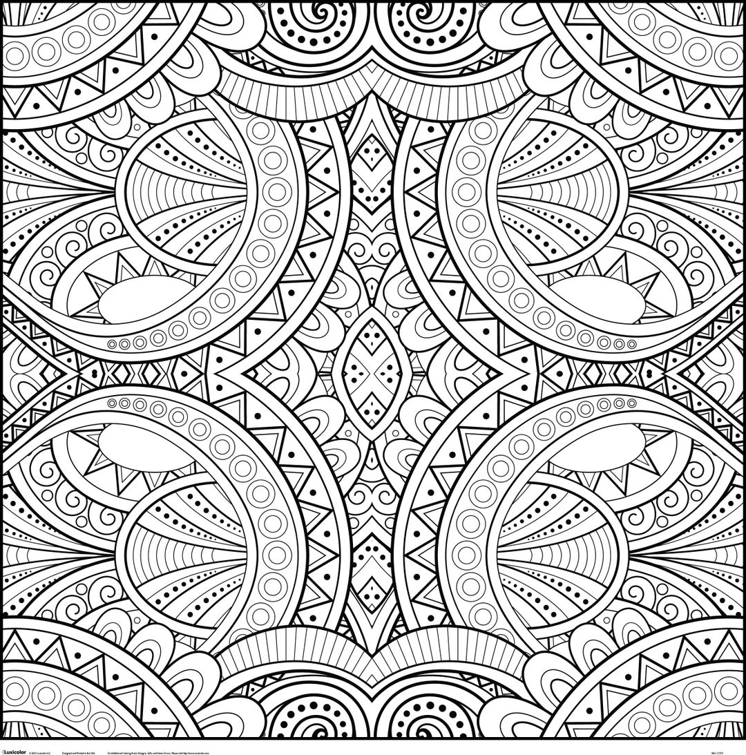 Giant Zendoodle Mindfulness Mandala Coloring Poster | Beautiful ...