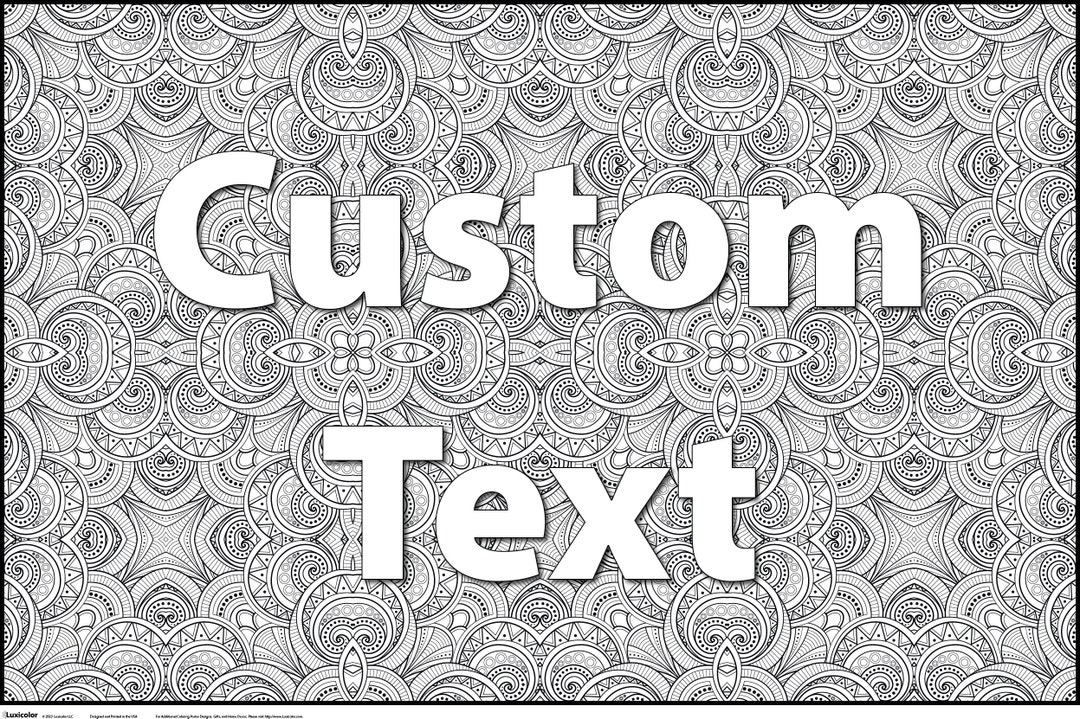 Custom Zendoodle Mandala Coloring Poster, Personalized Banner - Etsy