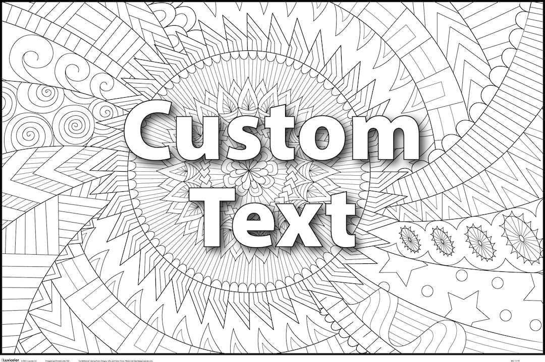 Abstract Lineart Coloring Poster, Custom Coloring, Large Coloring ...