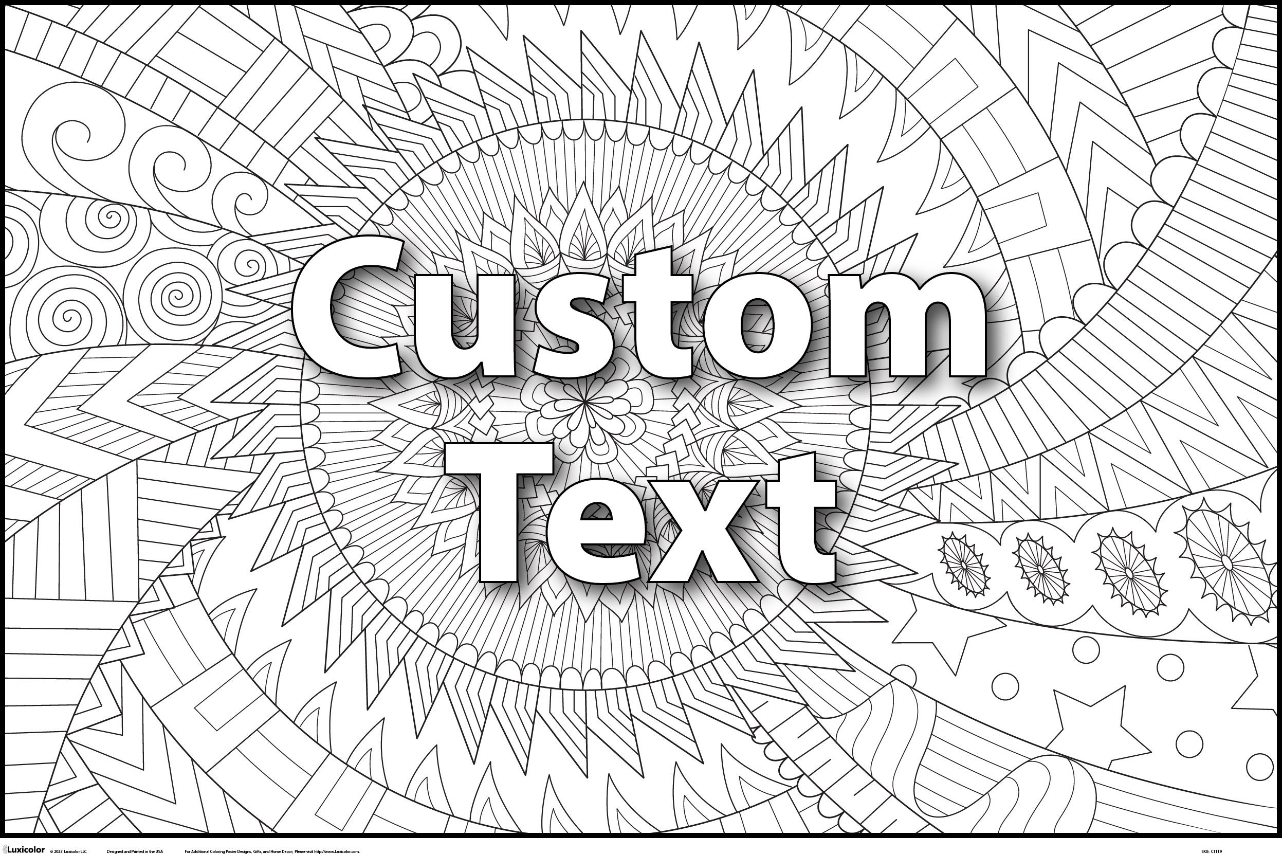 Abstract Lineart Coloring Poster, Custom Coloring, Large Coloring ...