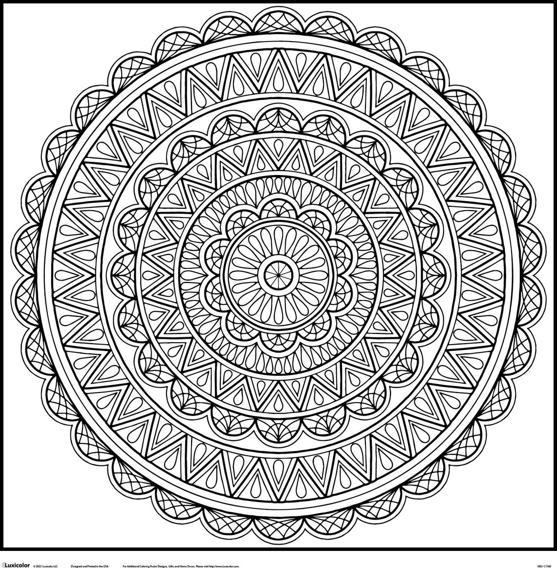 Giant Zendoodle Mindfulness Mandala Coloring Poster | Beautiful ...