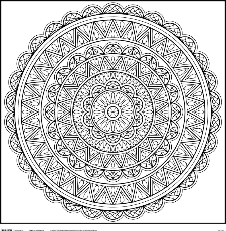 Personalized Giant Mandala Coloring Poster | Zendoodle Mindfulness Gift ...
