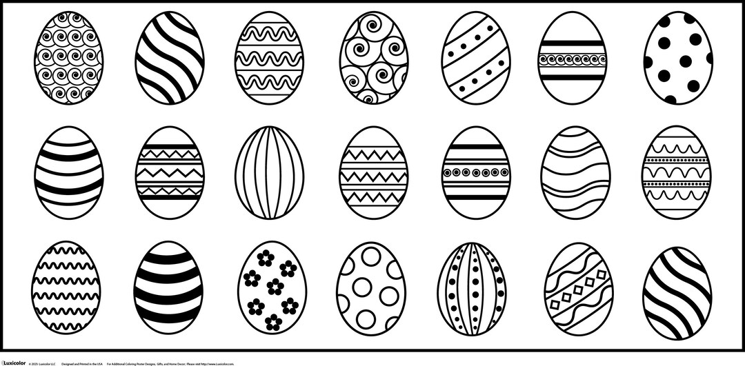 Huge Easter Egg Coloring Poster | 36"x18" Banner - Etsy
