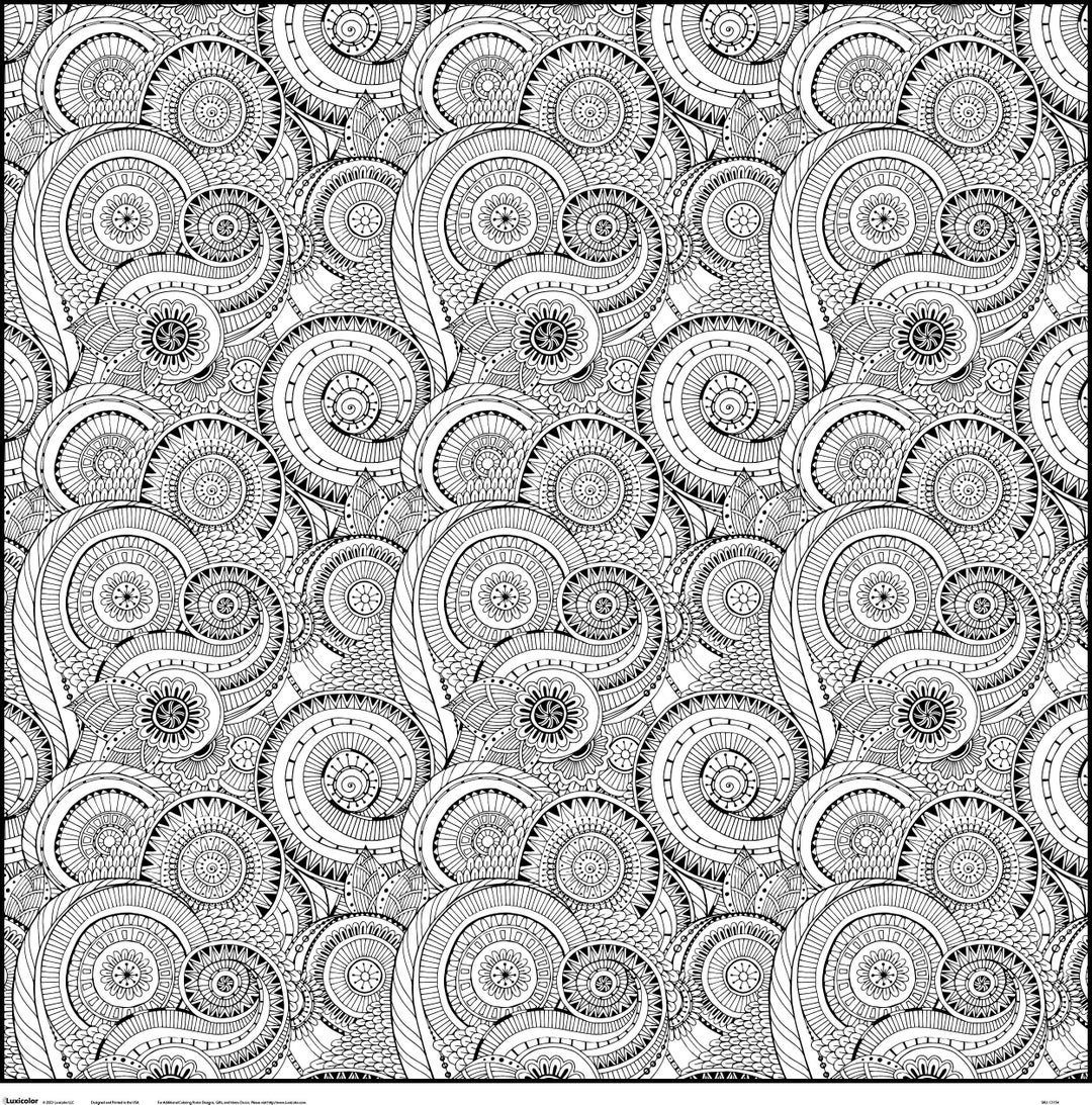 Giant Zendoodle Mandala Coloring Poster | Beautiful Coloring Gift for ...