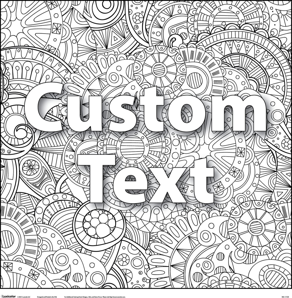 Giant Zendoodle Mindfulness Mandala Coloring Poster Beautiful Coloring ...