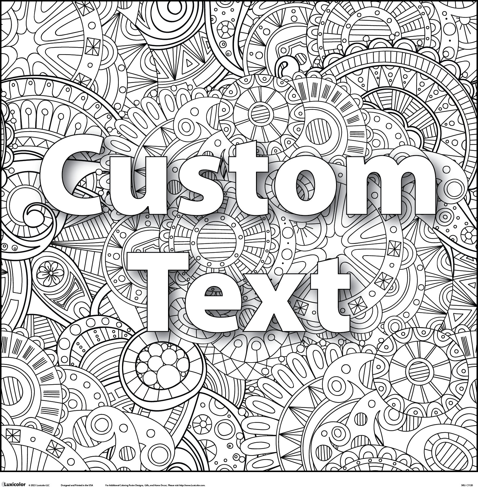 Giant Zendoodle Mindfulness Mandala Coloring Poster | Beautiful ...