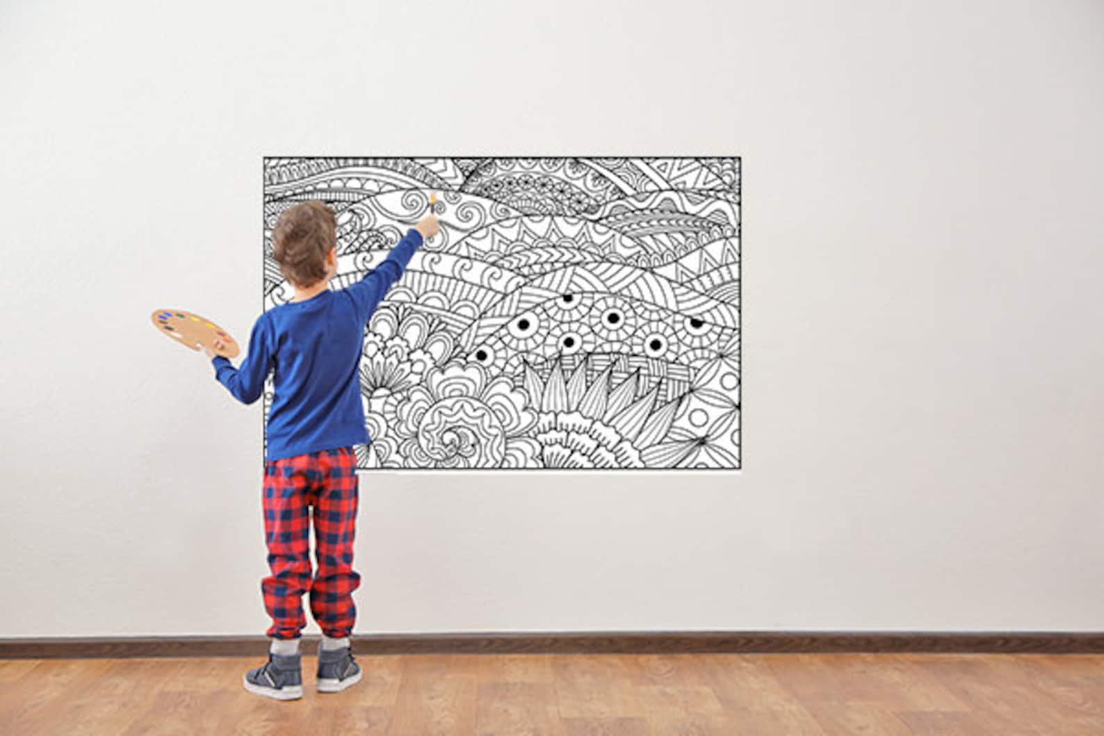 Giant Zendoodle Mandala Coloring Poster | Personalized Gift - Etsy