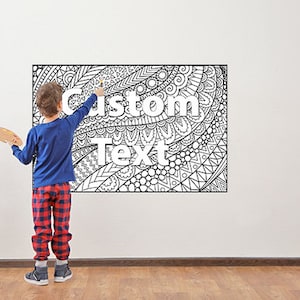 Custom Zendoodle Coloring Poster, Personalized Line Art (C1116) - Etsy