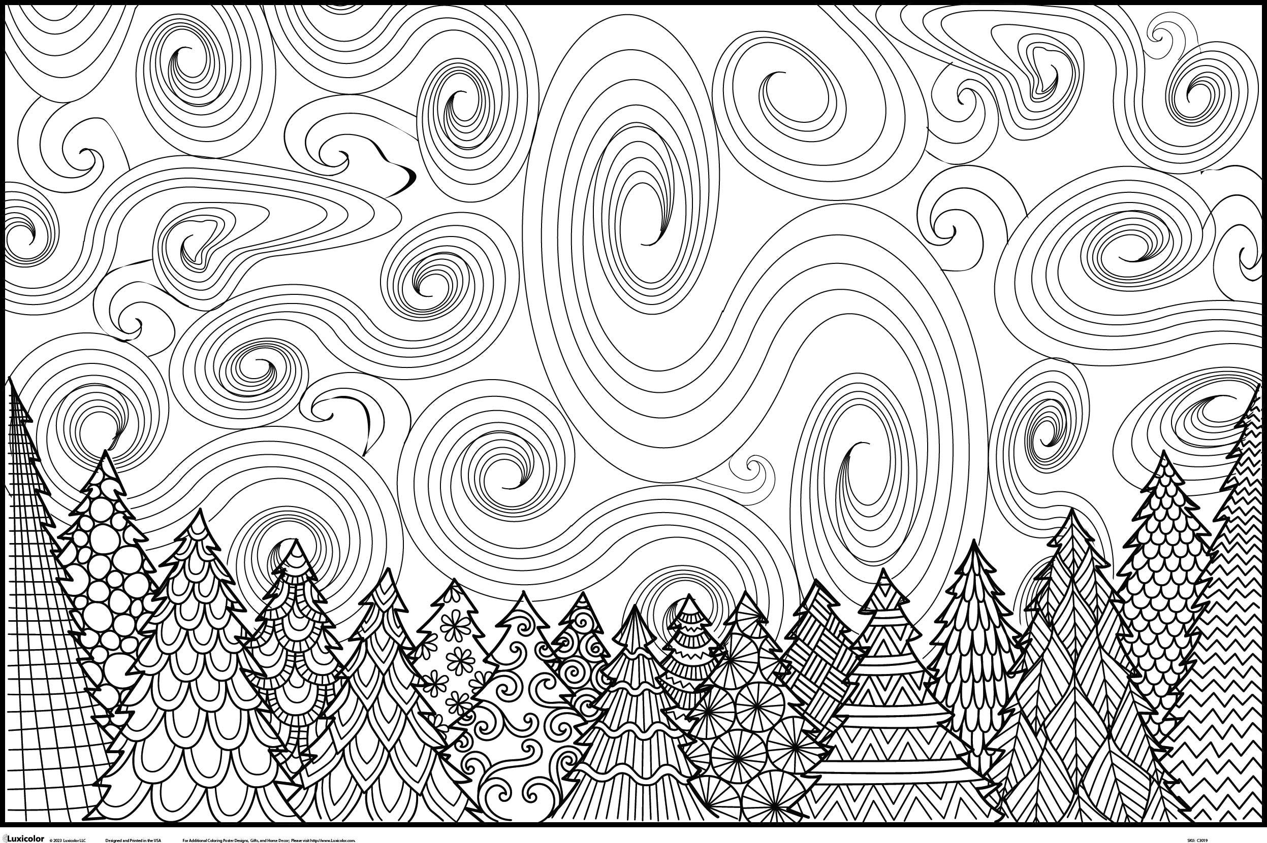 Giant Winter Coloring Poster Beautiful Coloring Gift for All Ages ...