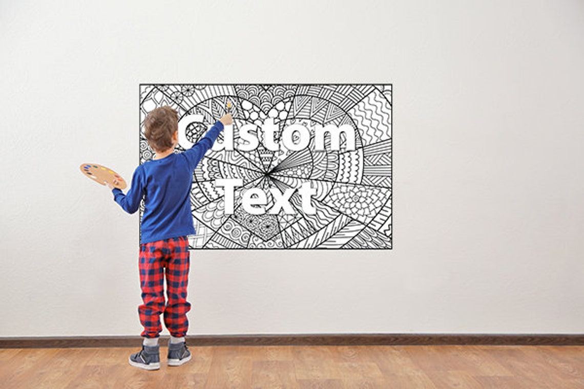 Giant Zendoodle Heart Coloring Poster | Custom Personalized Gift - Etsy