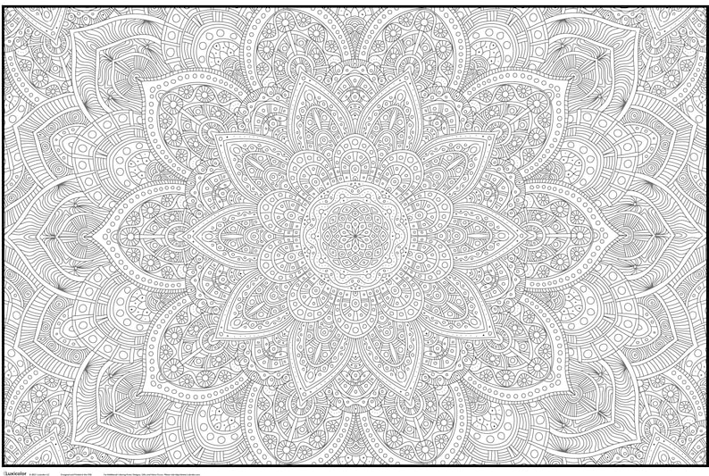 Giant Zendoodle Mandala Coloring Poster | 36"x48" Personalized Gift - Etsy