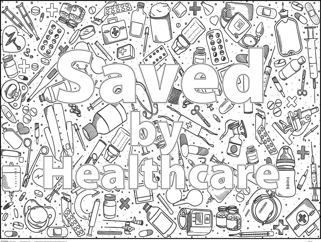 Medical Hospital Coloring Poster | Custom Coloring | Large Coloring ...