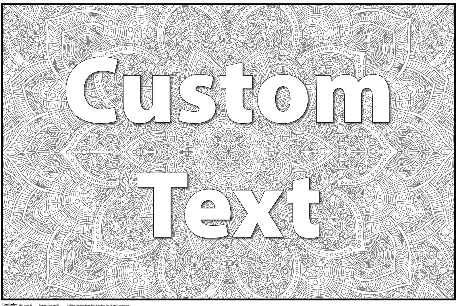 Giant Zendoodle Mandala Coloring Poster | 36"x48" Personalized Gift - Etsy