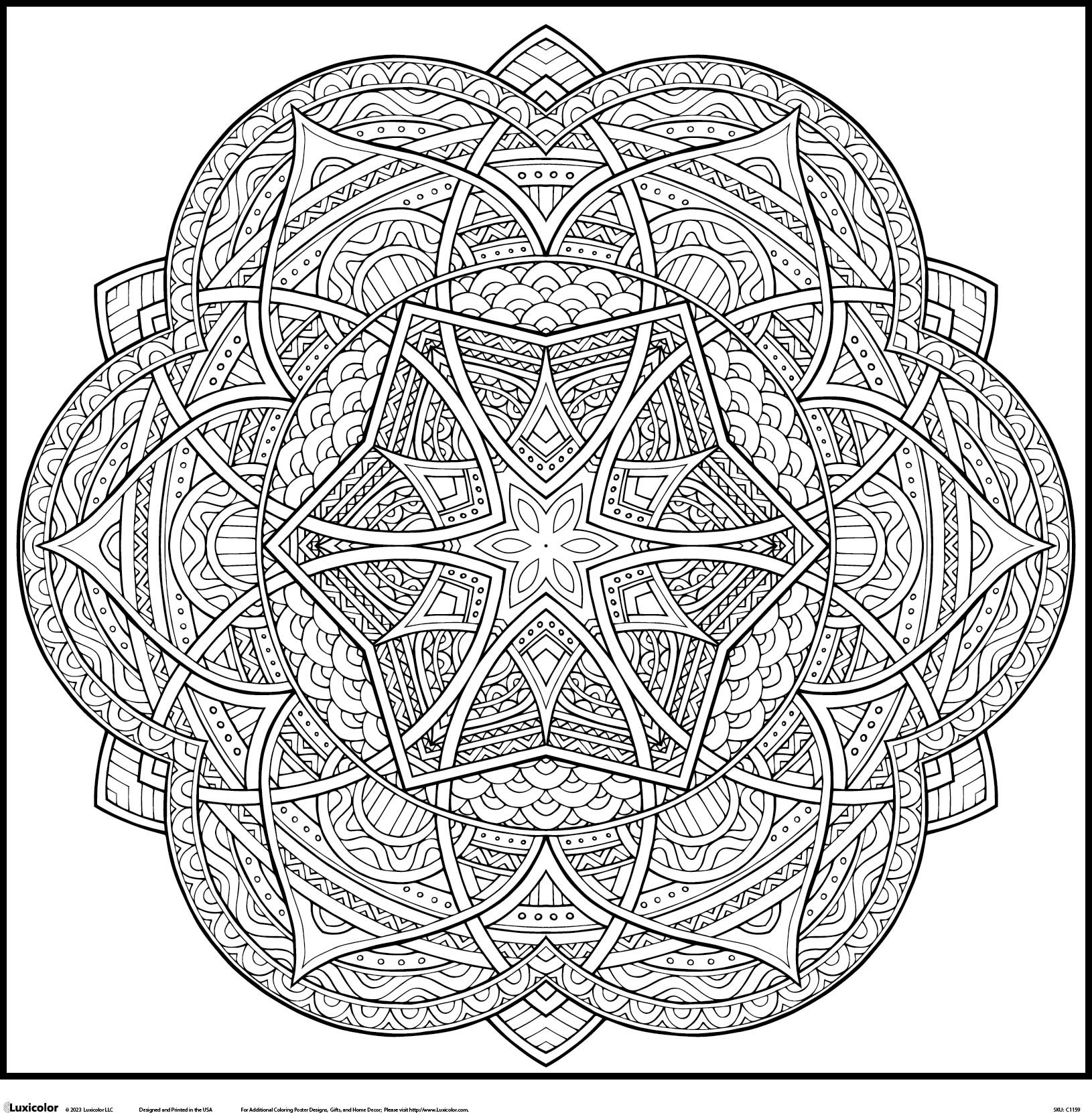 Giant Personalized Mandala Coloring Poster | Zendoodle Gift - Etsy
