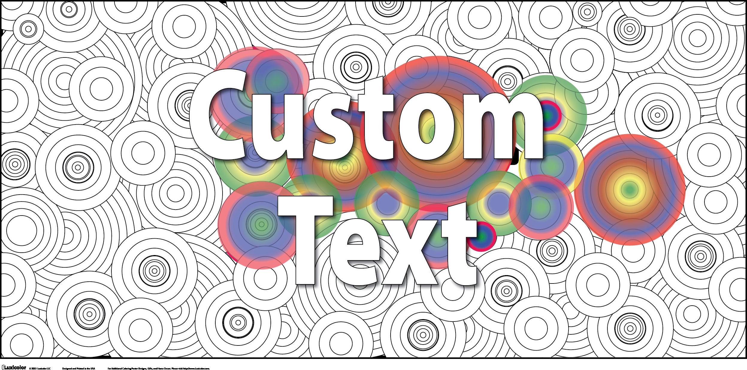 Personalized Concentric Circles Coloring Poster, Custom Name - Etsy