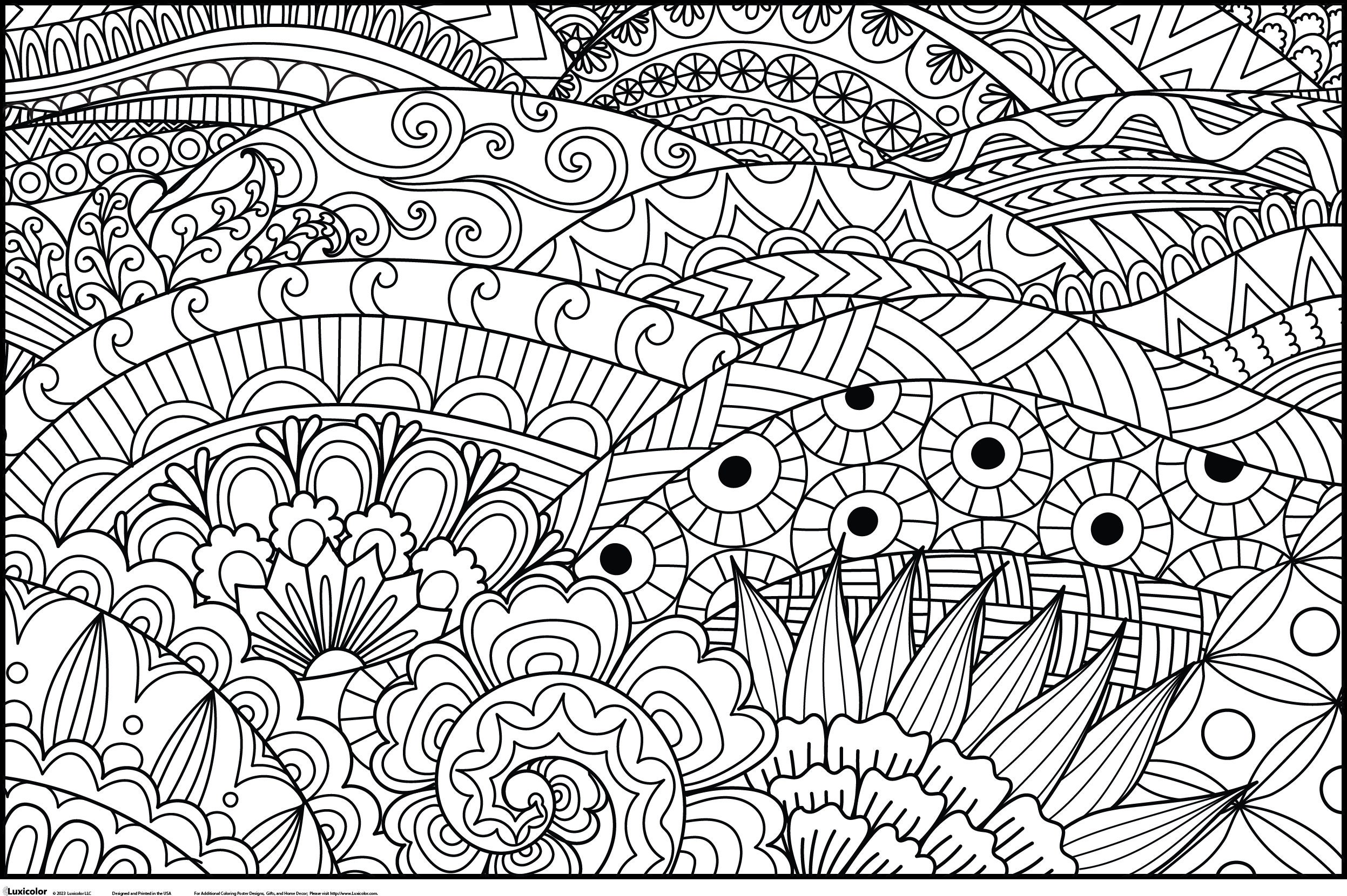 Giant Zendoodle Mandala Coloring Poster | Personalized Gift - Etsy