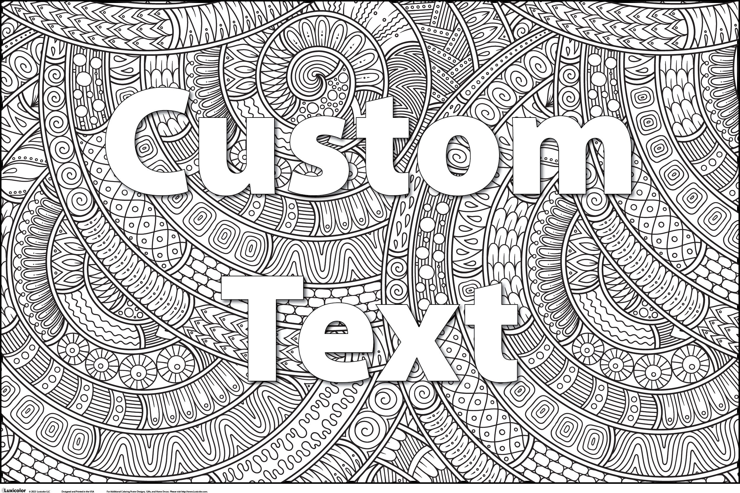 Giant Zendoodle Mandala Coloring Poster 36x48 Beautiful Coloring Gift ...