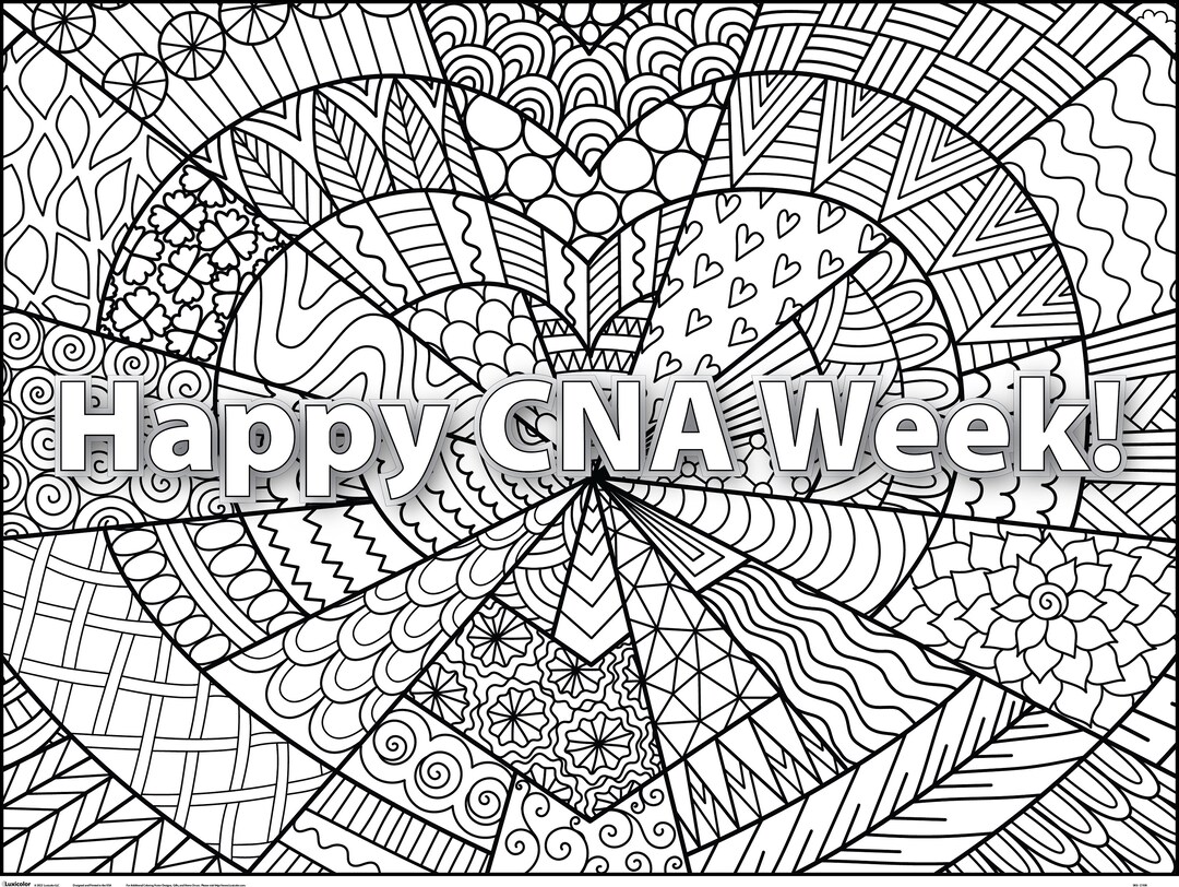 Happy CNA Week! | Giant Zendoodle Heart Coloring Poster | Beautiful ...