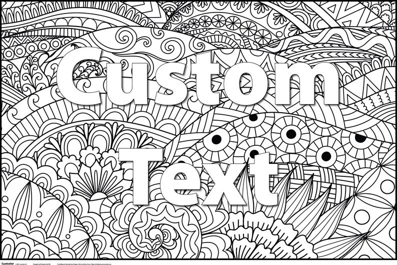 Giant Zendoodle Mandala Coloring Poster | Personalized Gift - Etsy
