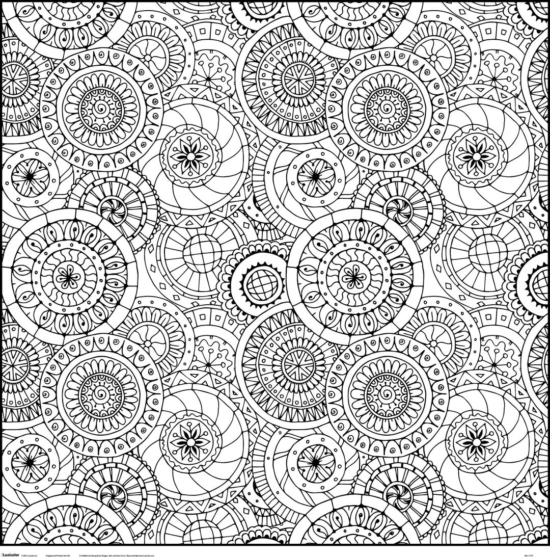 Giant Zendoodle Mandala Coloring Poster | Beautiful Coloring Gift for ...
