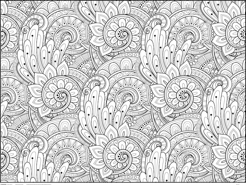 Giant Zendoodle Mandala Coloring Poster | Personalized Gift - Etsy