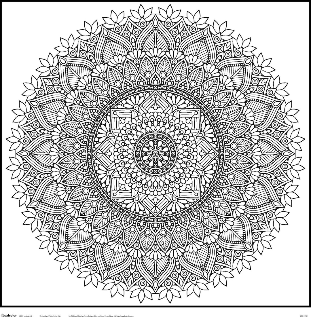 Giant Zendoodle Mindfulness Mandala Coloring Poster | Beautiful ...
