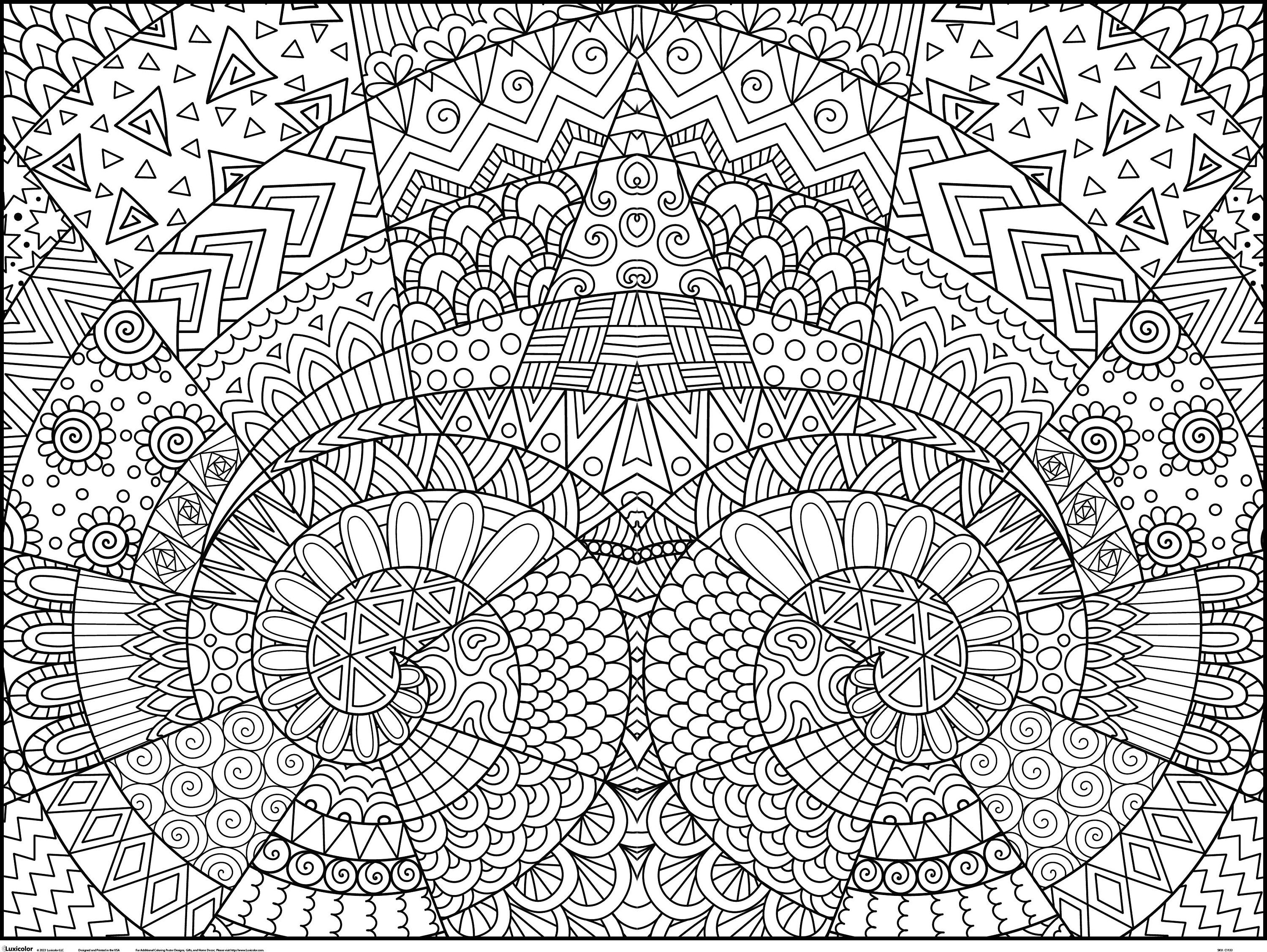 Abstract Lineart Coloring Poster, Custom Coloring, Large Coloring ...