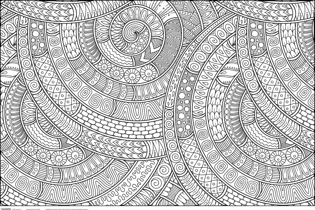 Giant Zendoodle Mandala Coloring Poster | Personalized Gift - Etsy