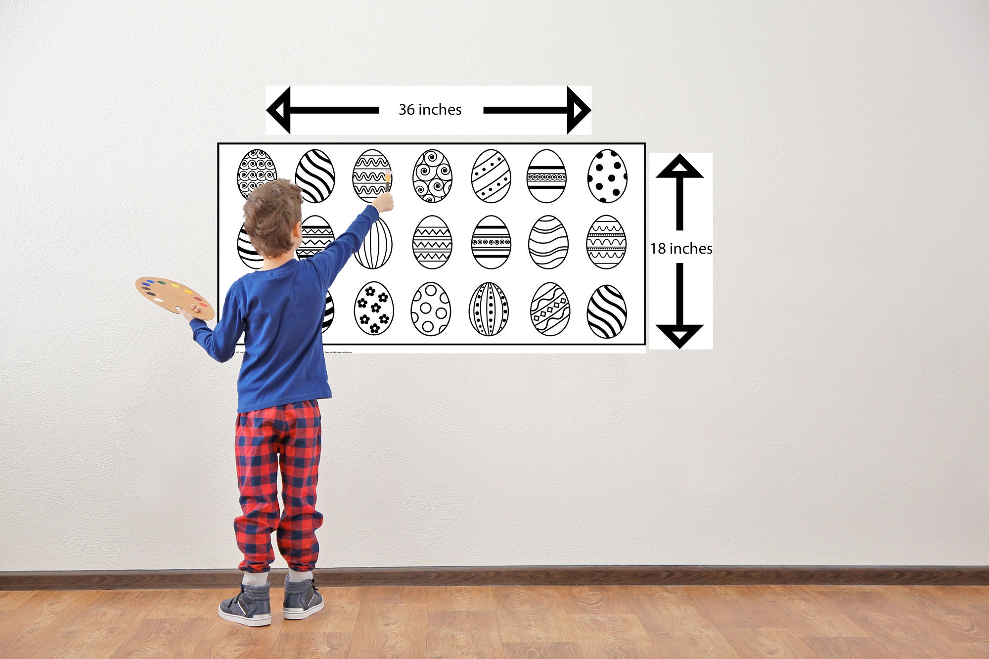 Huge Easter Coloring Poster | Easter Eggs | 36"x18" | Easter Eggs ...