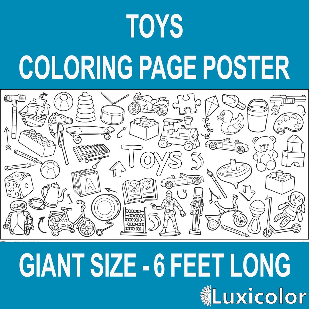 Giant Coloring Poster – Toys | Large Banner | Rolled | Fun Coloring ...