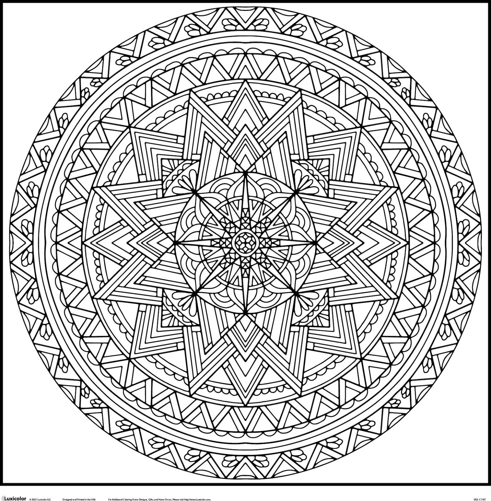 Giant Zendoodle Mindfulness Mandala Coloring Poster | Beautiful ...
