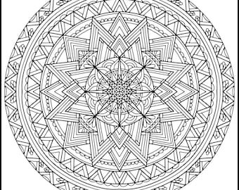 Giant Zendoodle Mindfulness Mandala Coloring Poster - Etsy