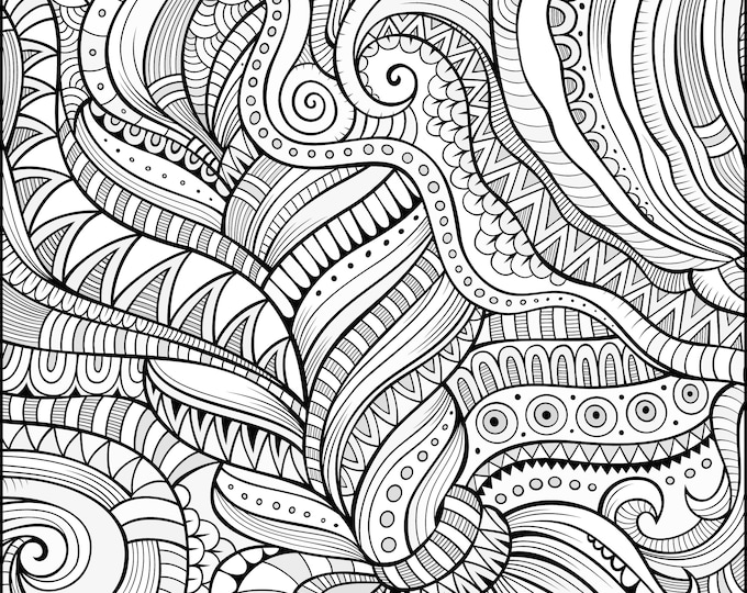 Giant Zendoodle Mandala Coloring Poster Beautiful Coloring Gift for All ...