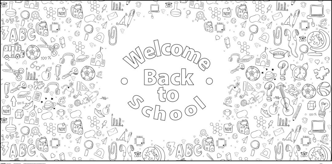 Giant Coloring Poster – Back to School | Large Banner | Rolled | Fun ...
