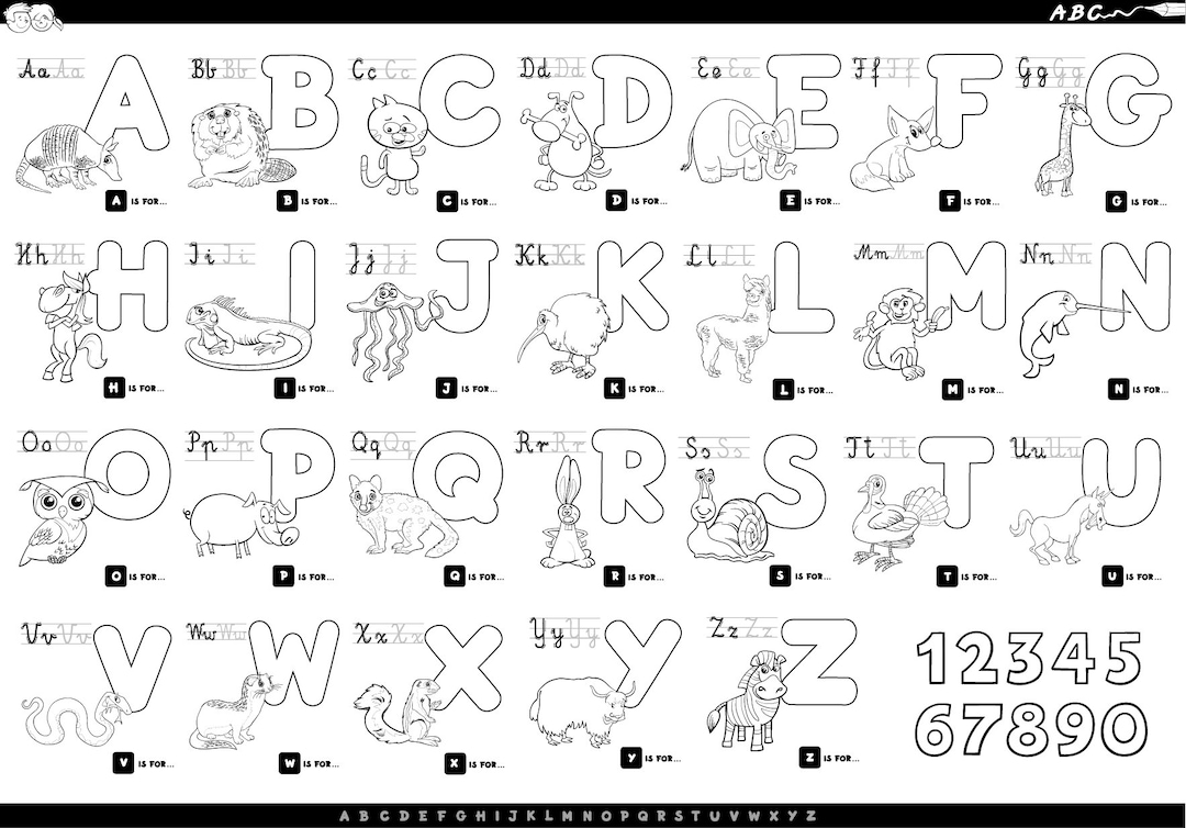 Giant Alphabet Coloring Poster | Beautiful Coloring Gift for All Ages ...