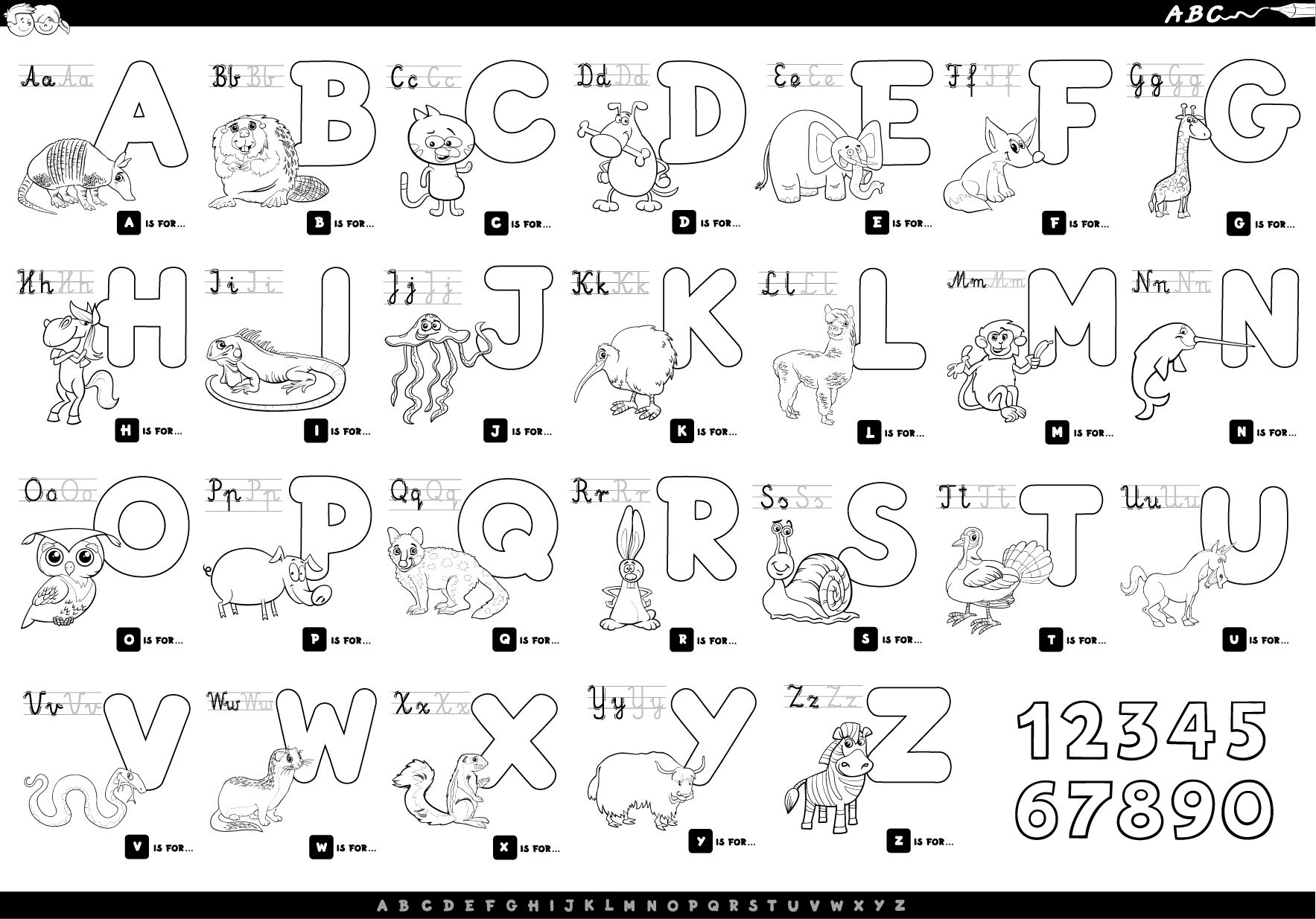 Giant Alphabet Coloring Poster | Beautiful Coloring Gift for All Ages ...