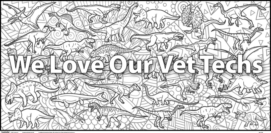 Custom Dinosaur Coloring Poster, Abstract Line Art, Personalized Gift ...