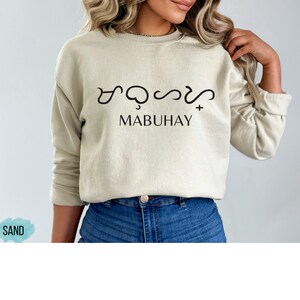 Mabuhay Baybayin Writing Filipino Sun Minimalistic Tagalog Sweater ...