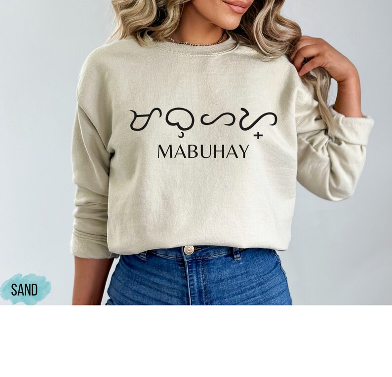 Mabuhay Baybayin Writing Filipino Sun Minimalistic Tagalog Sweater ...