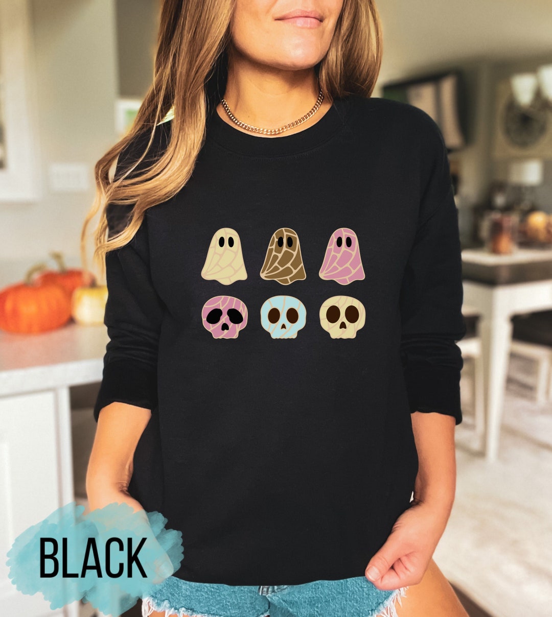 Concha Spooky Season Sweater, Mexican Pan Dulce Sweatshirt, Halloween ...
