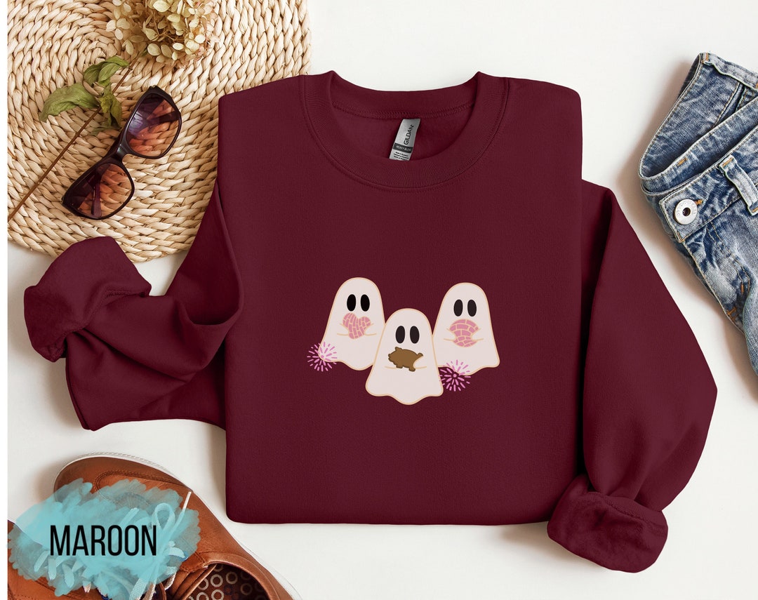 Concha Spooky Season Sweater, Mexican Pan Dulce Sweatshirt, Halloween ...