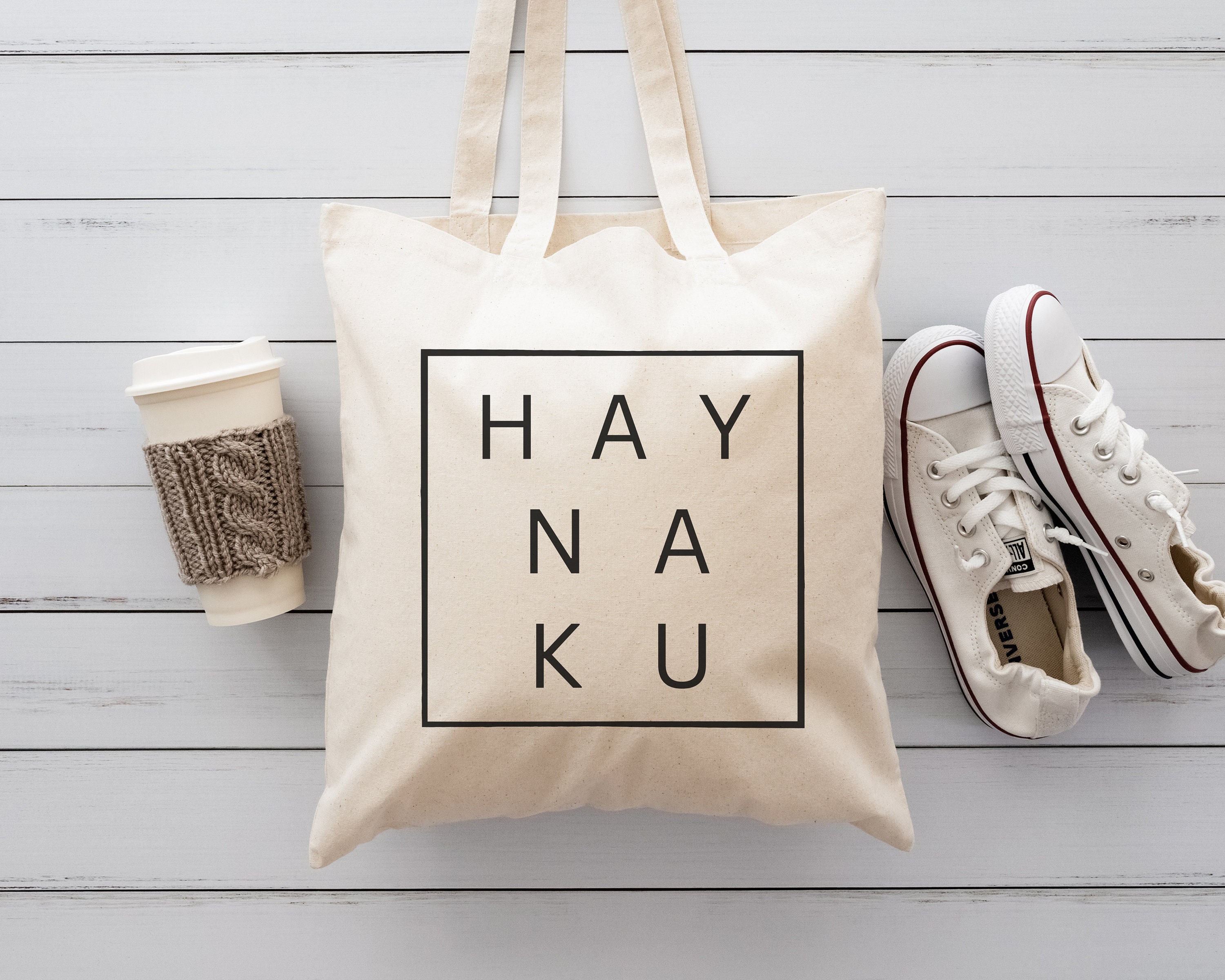 Hay Naku Canvas Tote Bag, Cute Minimalistic Durable Design, Funny ...