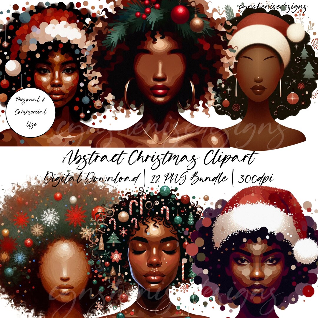Christmas Abstract Faceless Black Girl PNG, Black Woman, Black Girl ...