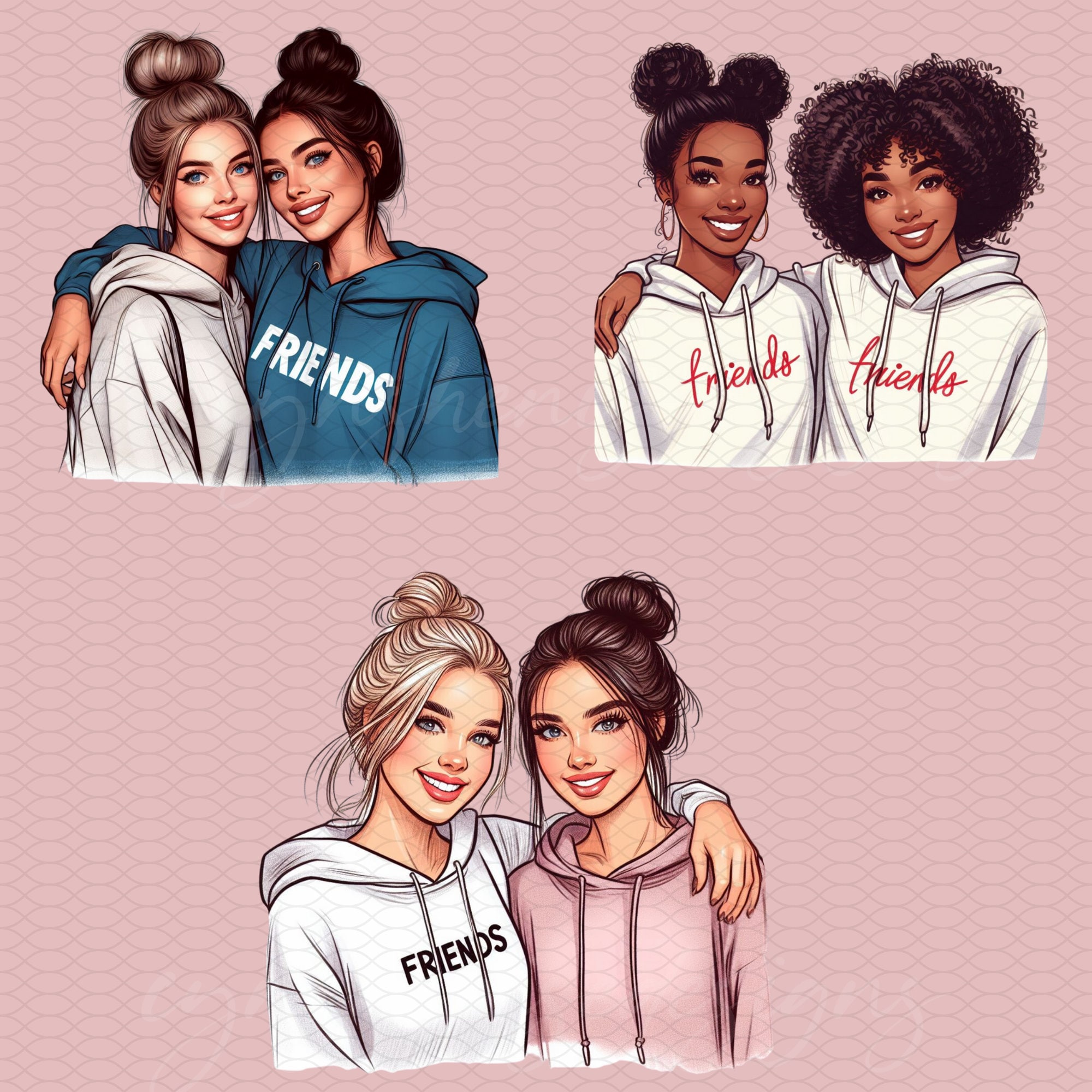 Black Girl PNG, Afro Girl Clipart, Black Woman, Best Friends, Sisters ...