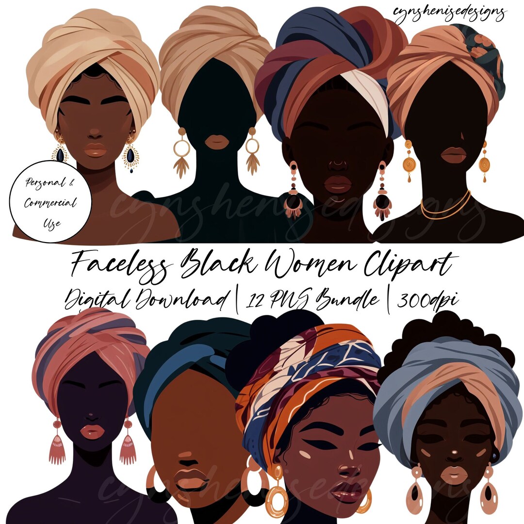 Faceless Black Girl PNG, Black Woman, Black Girl Clipart, Black Girl ...