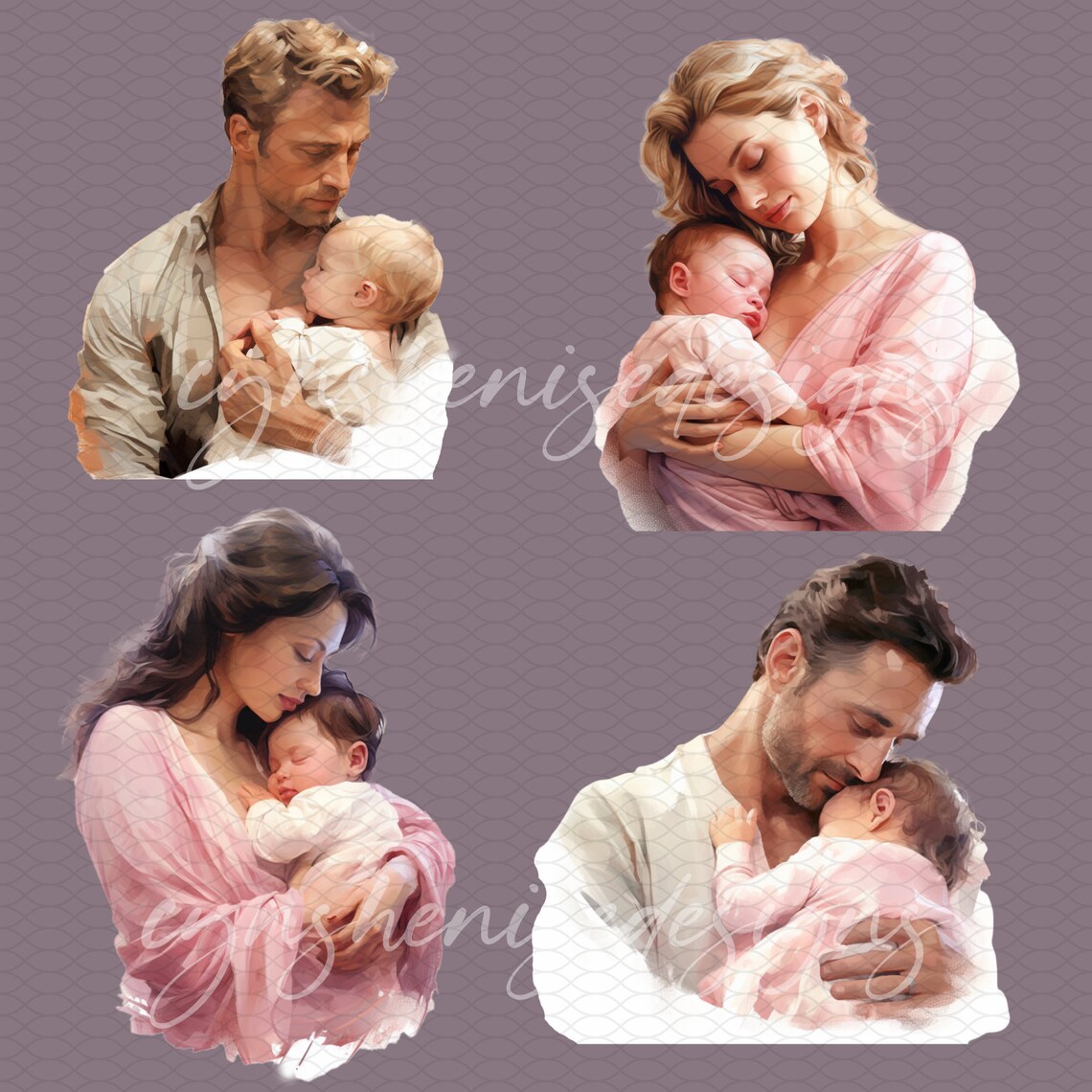 Baby Shower Clipart, Baby Girl Bundle Digital Clip Art, Newborn Nursery ...