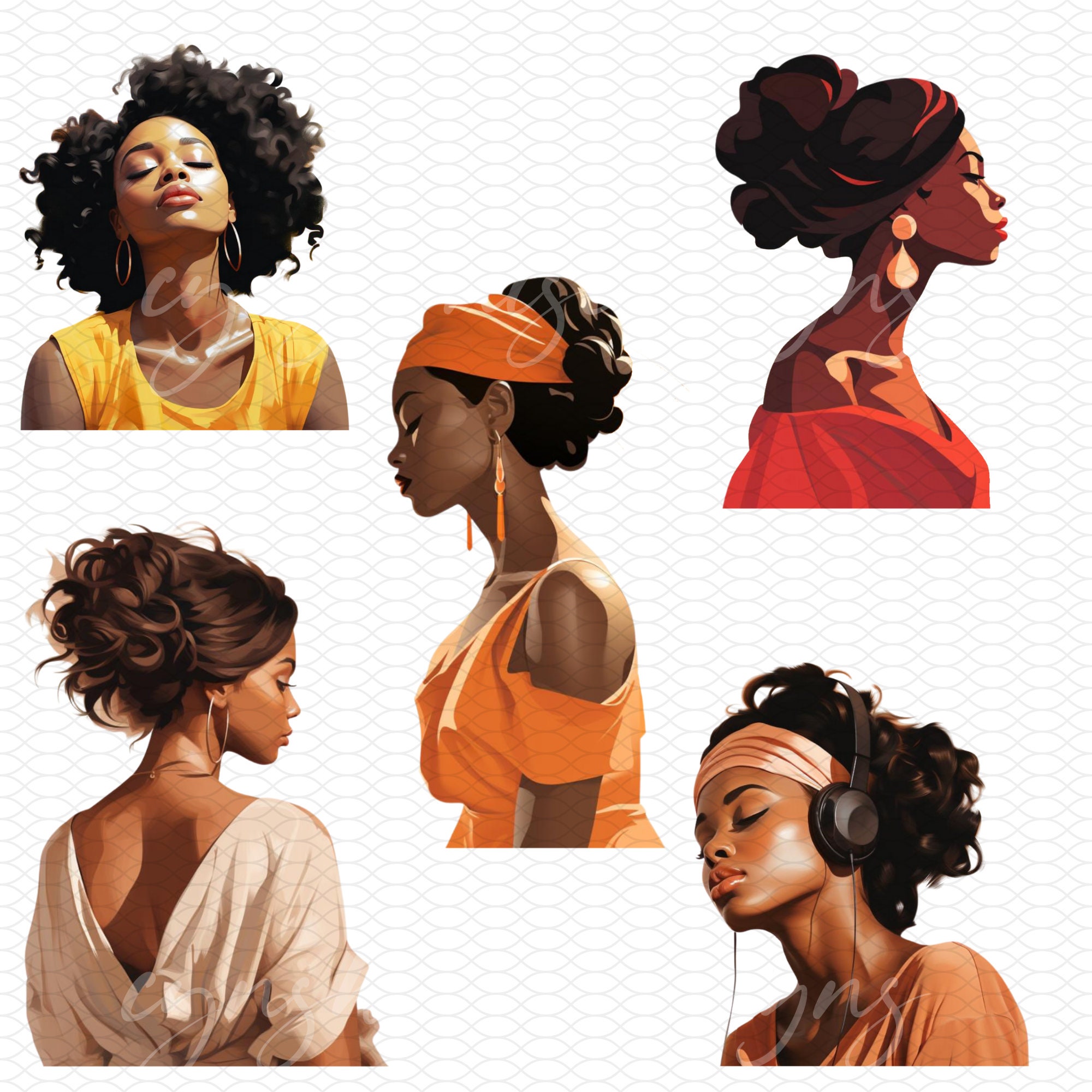 Black Girl Clipart, Black Woman PNG, Self Love Clipart, Black Woman Clipart, Fashion Planner ...